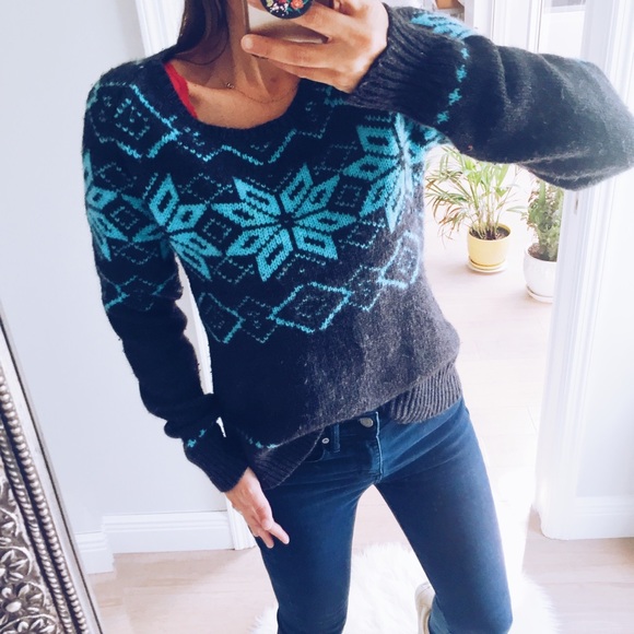 Eddie Bauer | Sweaters | Eddie Bauer Rabbit Hair Blend Fair Isle ...